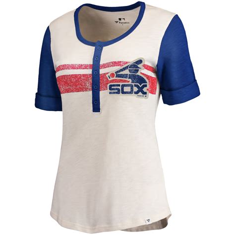 Womens Chicago White Sox Fanatics Branded Creamroyal True Classics Henley T Shirt