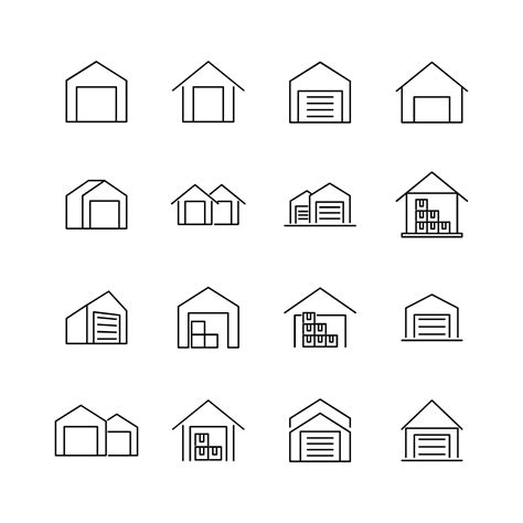 Warehouse Line Icon Design Illustration 38055073 Vector Art At Vecteezy