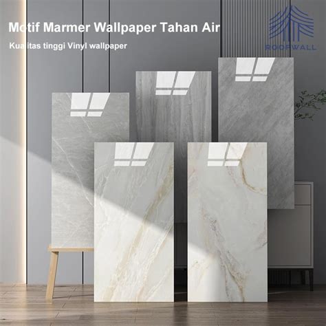 Jual Wallpaper Dinding Vinyl Kamar Anti Air Motif Marmer 30 X 60 Cm Lantai Marbel Granit Stiker