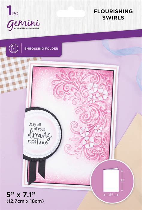 Gemini 2d Embossing Folder 5x7 Flourishing Swirls 195094080806