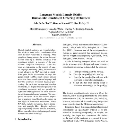 Language Models Largely Exhibit Human Like Constituent Ordering Preferences Acl Anthology