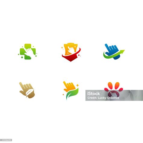 다양한 커서 로고 디자인 개념 다양한 커서 기술 로고 템플릿 디자인 벡터 일러스트의 집합 0명에 대한 스톡 벡터 아트 및 기타