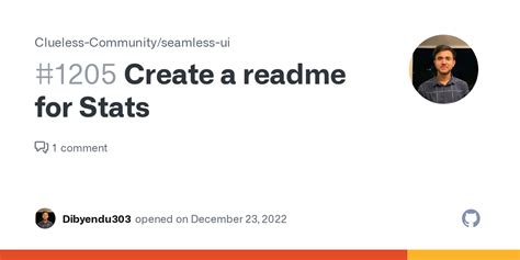 Create A Readme For Stats Issue 1205 Clueless Community Seamless