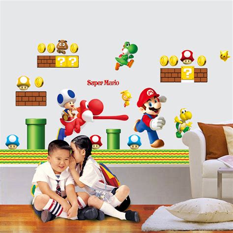 Super Mario Broswall Decal Super Mario Bros Wall Sticker Smashed 3d