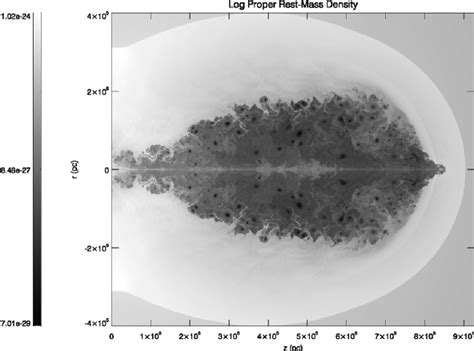 Maps Of Rest Mass Density Of Simulation J2 At Time 18 Myrs The Units