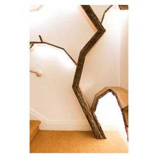 Bespoke Stairway Tree Shelf Design Rustic Living Room Oxfordshire