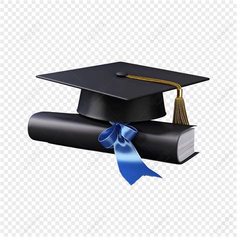 학교 학습 및 온라인 교육 배너로 돌아가기 위한 졸업장 요소가 포함된 3d 졸업 모자 고품질 격리 렌더링 Png 일러스트 무료