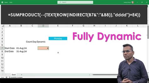 😳how To Count Dynamic Days In Excel Find Sundays Mondays In A Month Excelformula Tips