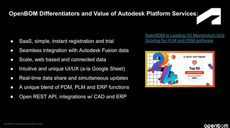 Openbom At Autodesk Devcon 2024 Boston Openbom