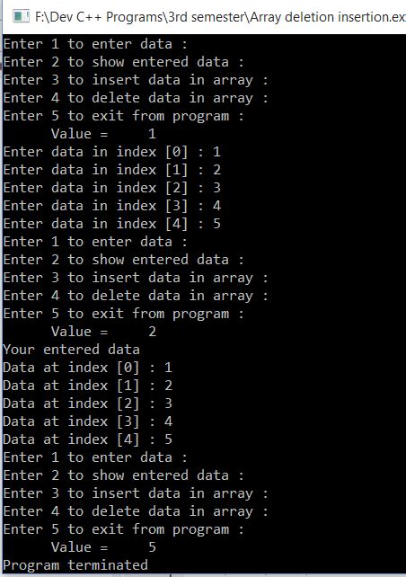 C Program Of Deletion And Insertion In Array ~ Program Nerd