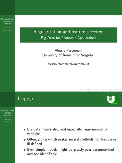 Regularization And Feature Selection Big Data For Economic