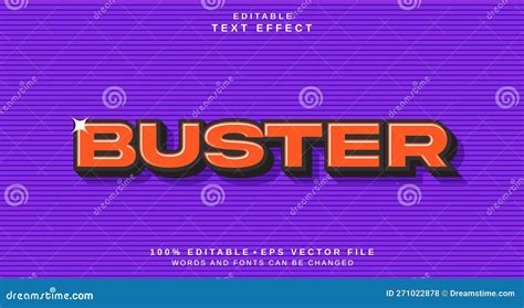 Editable Text Style Effect Buster Text Style Theme Stock Vector Illustration Of Hipster
