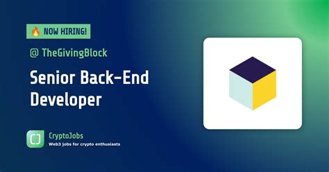 Senior Back End Developer TypeScript NodeJS Job At The Giving Block Development Leadership