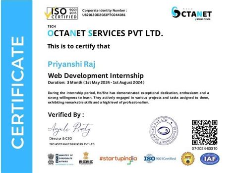 Priyanshi Raj On Linkedin Internship Octanet Webdevelopment Html Css Javascript Grateful