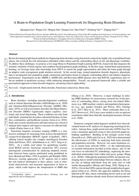 Pdf A Brain To Population Graph Learning Framework For Diagnosing Brain Disorders