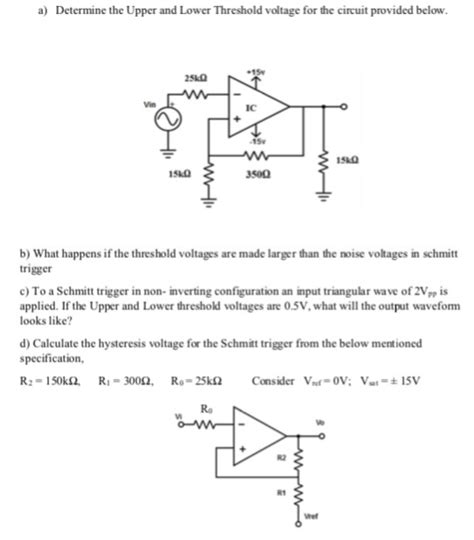 Solved Determine The Upper And Lower Threshold Voltage Fo
