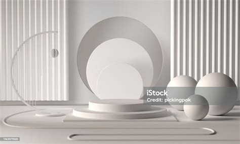 3d 렌더링 추상 기하학적 배경 원통 연단 최소한의 원시 적 모양 현대 모형 빈 템플릿 금 금속 그리드 메쉬 빈 쇼케이스 상점 디스플레이 가정의 방에 대한 스톡 사진 및