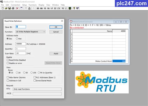 Danfoss FC Modbus RTU Via Modbus Poll Software Plc Com