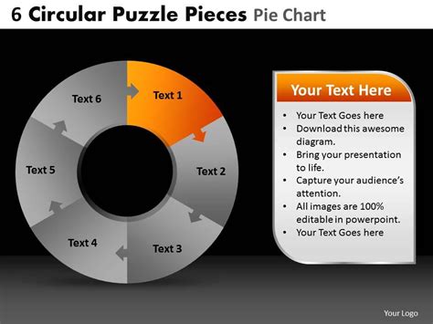 6 Circular Puzzle Pieces Pie Chart Powerpoint Slides And Ppt Templates Db Powerpoint