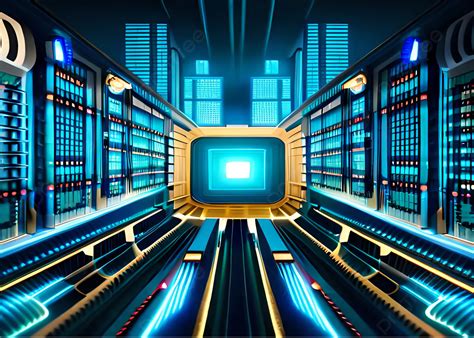 Blue Modern Technology Cityscape Concept Futuristic Design Wallpaper Background Wallpaper Blue