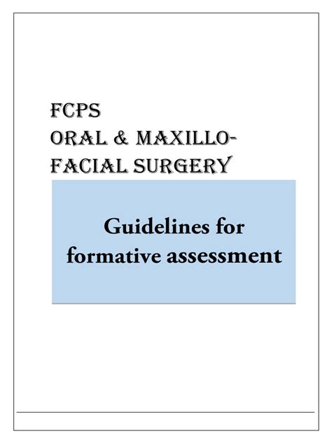 Guidelines For Mini Cex And Dops In Fcps Oral And Maxillo Facial Surgery Training Last Updtd 30 3