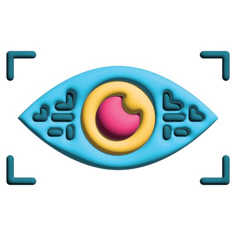 D Illustration Eye Scan In Smart Home Set PNG