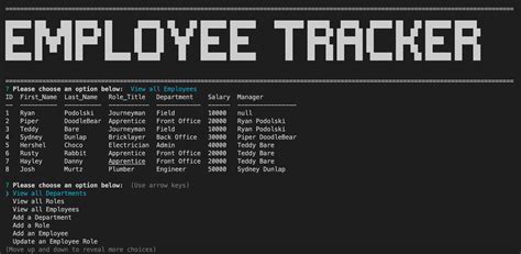 Employee Tracker Challenge 12 Employee Tracker