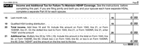 2016 Hsa Form 8889 Instructions And Example Hsa Edge