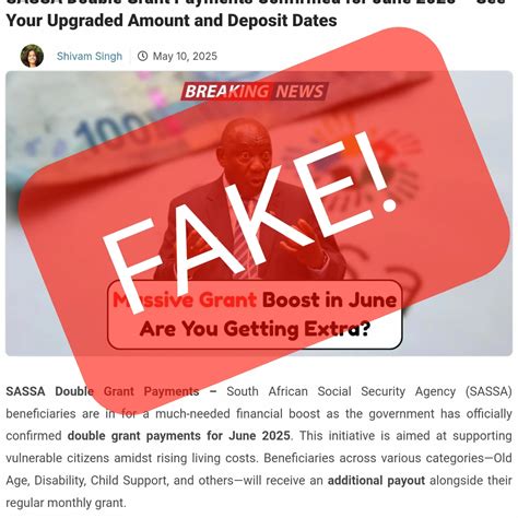 Voice The South African Social Security Agency Sassa Has Expressed Concern Over The Rise In