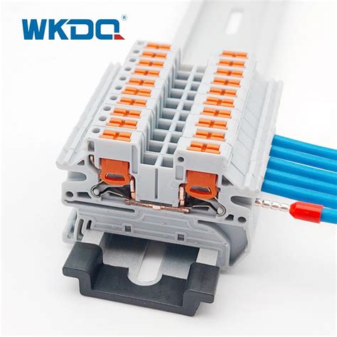 China 4mm2 Cable Din Rail Push In Terminal Block Anti Inflaming 24 Awg Suppliers Manufacturers
