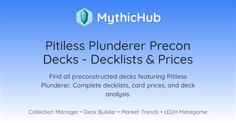 Pitiless Plunderer Precon Decks Decklists And Prices Mythichub