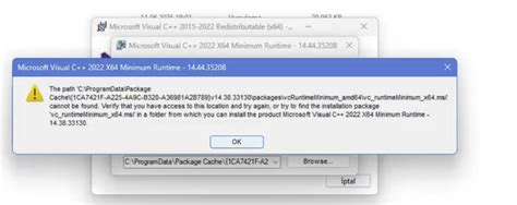 Installation Failed With The Message VC Runtimeminimum X Msi Cannot Be Found When Installing