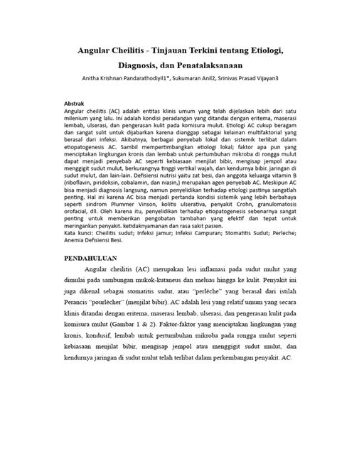 Angular Cheilitis Pdf