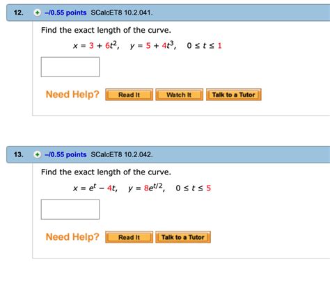 Solved 12 10 55 Points Scalcet8 10 2 041 Find The Exact