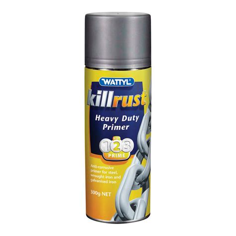 Wattyl Killrust Heavy Duty Primer Grey Aerosol 300g Rust Protection Pr