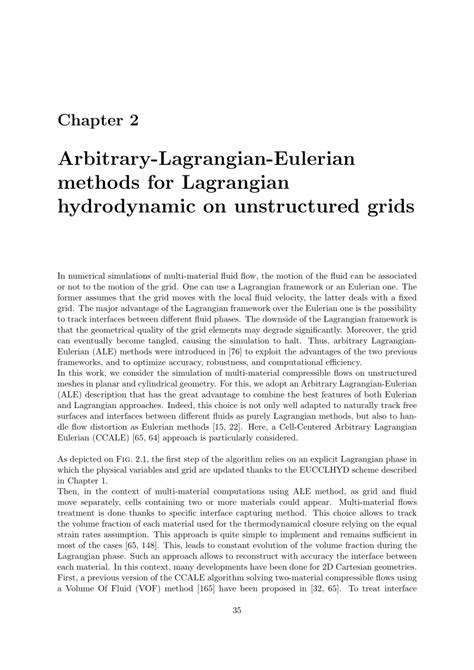 Pdf Arbitrary Lagrangian Eulerian Methods For Lagrangian Hydrodynamic