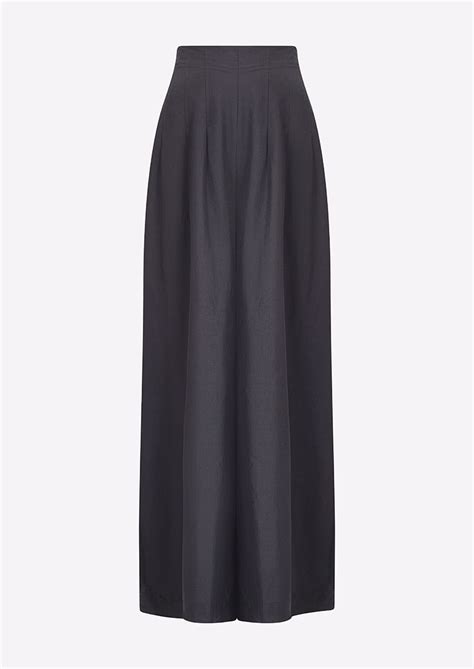 Pleated Flared Trousers In Black Sanyukta Shrestha London Pleated Flared Trousers In Black Sanyukta Shrestha London