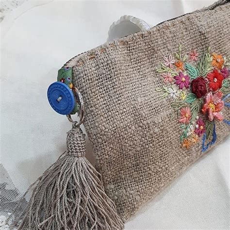 사진 설명이 없습니다 자수 패브릭 가방 바느질