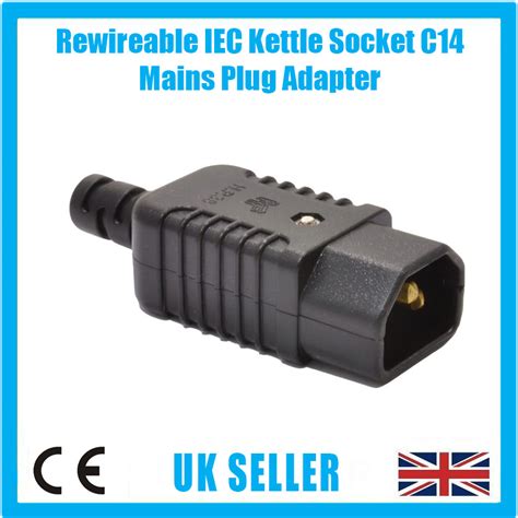 Pin IEC Male Kettle Socket Rewireable IEC C Straight Plug Adapter Converter EBay