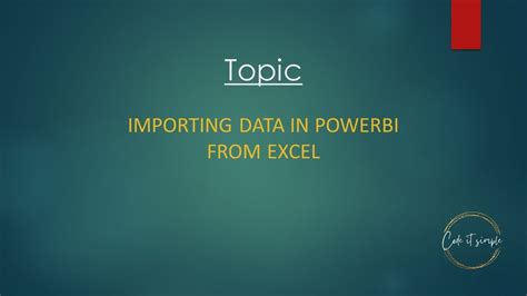 Importing Data In Power Bi From Excel Power Bi Tutorials Youtube