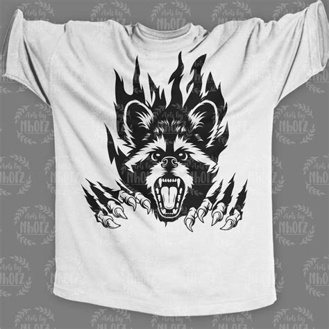 Raccoon Scratch Svg Wild Trashy Cat Clipart Woodland Etsy
