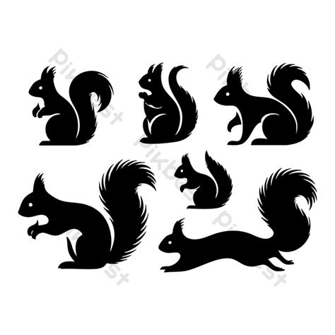 Range Of Squirrel Shadows Presented On A Blank White Surface Png Images Eps Free Download