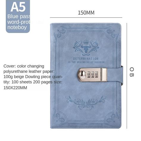 200 Pages A5 Retro Password Book With Lock Diary T Vicedeal