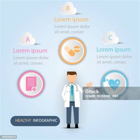 Dokter Presentatie Infographic Concept Als Gezond En Wellness Stockvectorkunst En Meer Beelden