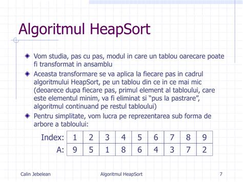 Ppt Algoritmul Heapsort Powerpoint Presentation Free Download Id