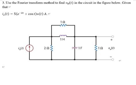 Solved Use The Fourier Transform Method To Find V T In Chegg