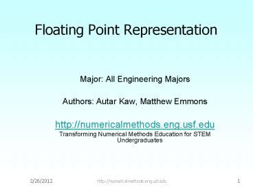 PPT Floating Point Representation PowerPoint Presentation Free To Download Id Bf C ZTQ M
