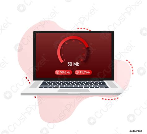 Speed Test On Laptop Speedometer Internet Speed 50 Mb Website Stock