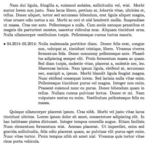 Tables Alignment Of Bullets Within The Itemize Environment Tex