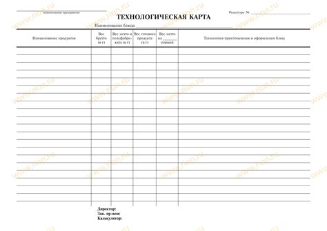 Технологическая карта Макет Ra0646 ~ Типография РИОН